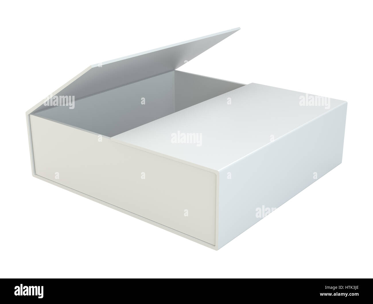 Empty open box isolated on white background. 3d rendering Stock Photo ...