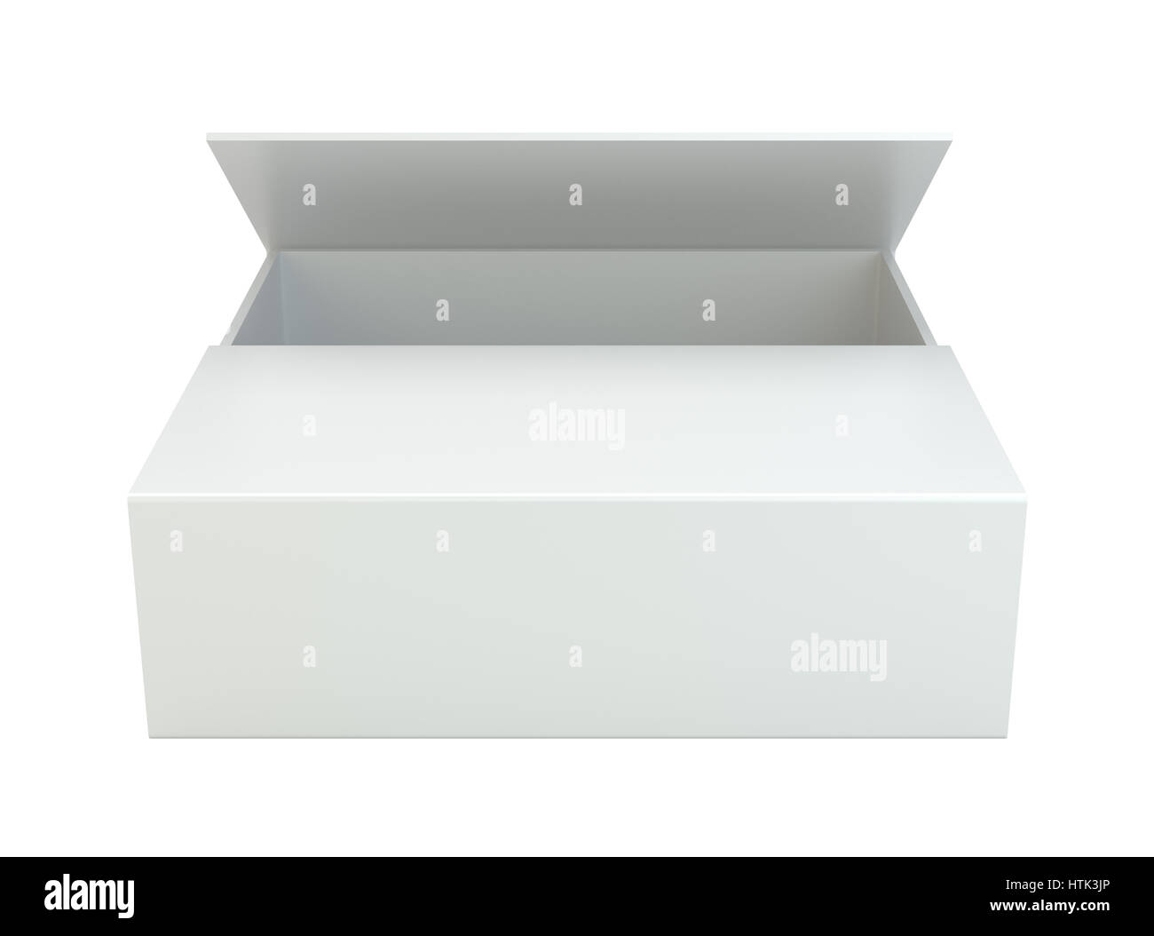 Blank open box isolated on white background. 3d rendering Stock Photo ...