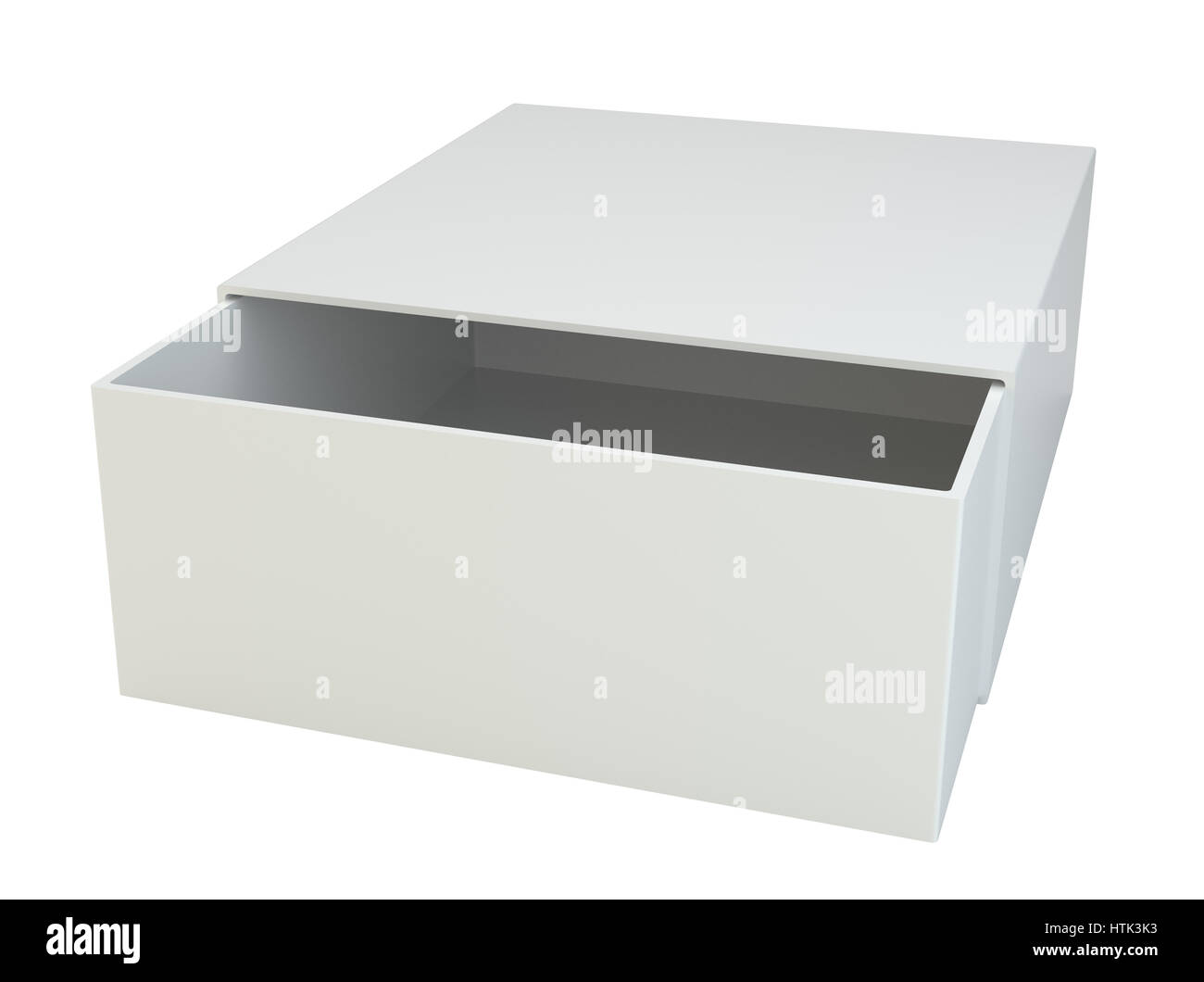 Empty open box isolated on white background. 3d rendering Stock Photo ...