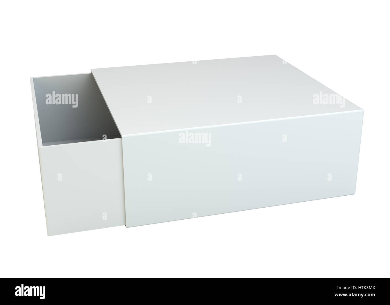 Blank open box isolated on white background. 3d rendering Stock Photo ...