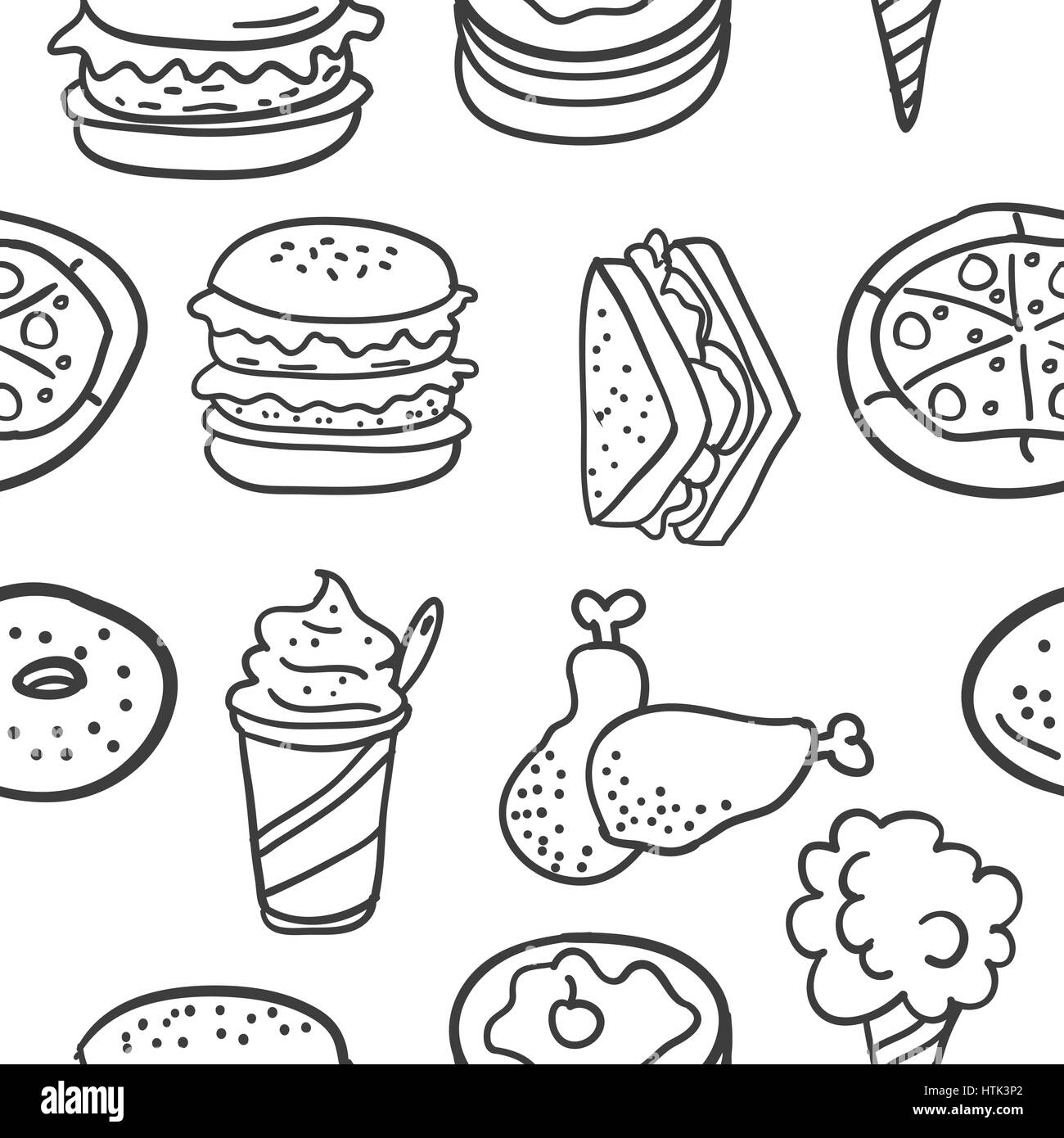 Doodle of element food various Stock Vector Image & Art - Alamy