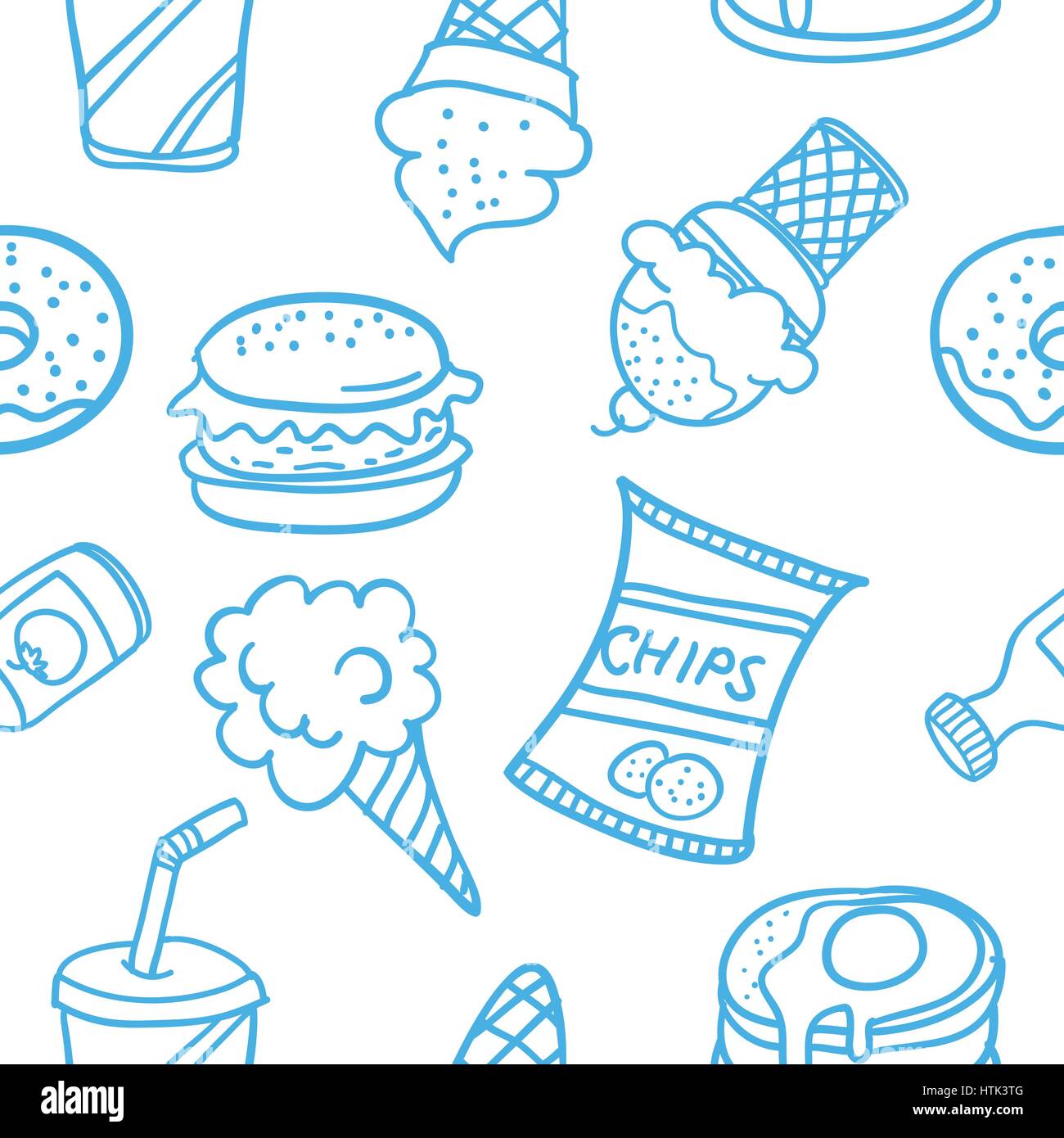 Doodle food various design cartoon Stock Vector Images - Alamy