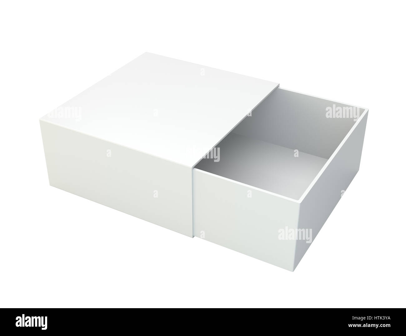 Empty open box isolated on white background. 3d rendering Stock Photo ...