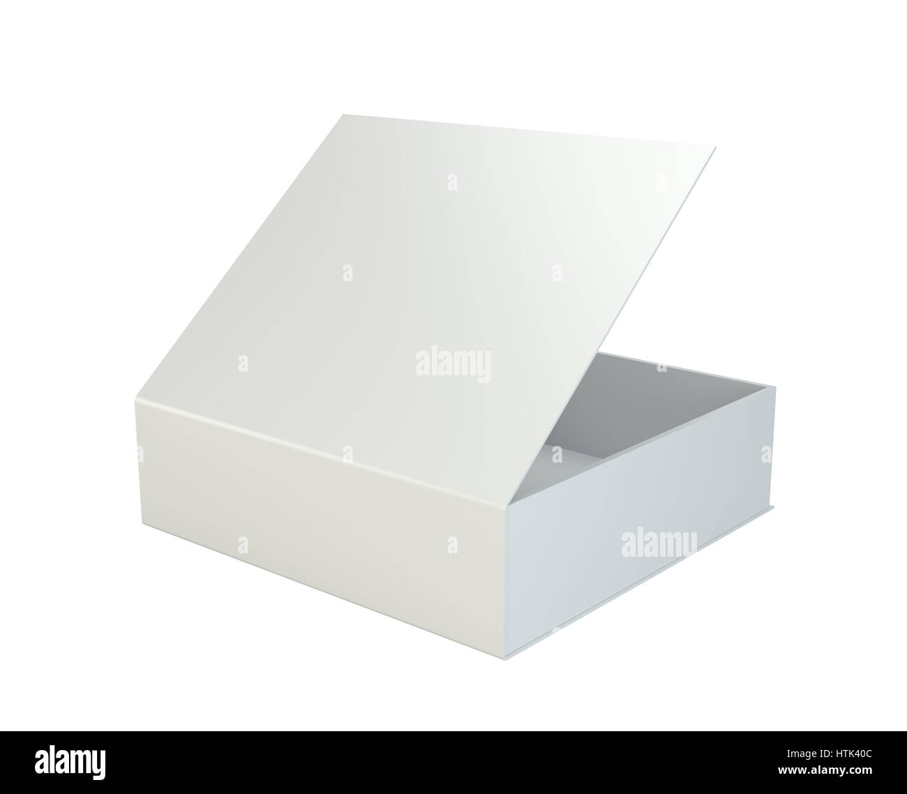 Empty open box isolated on white background. 3d rendering Stock Photo ...