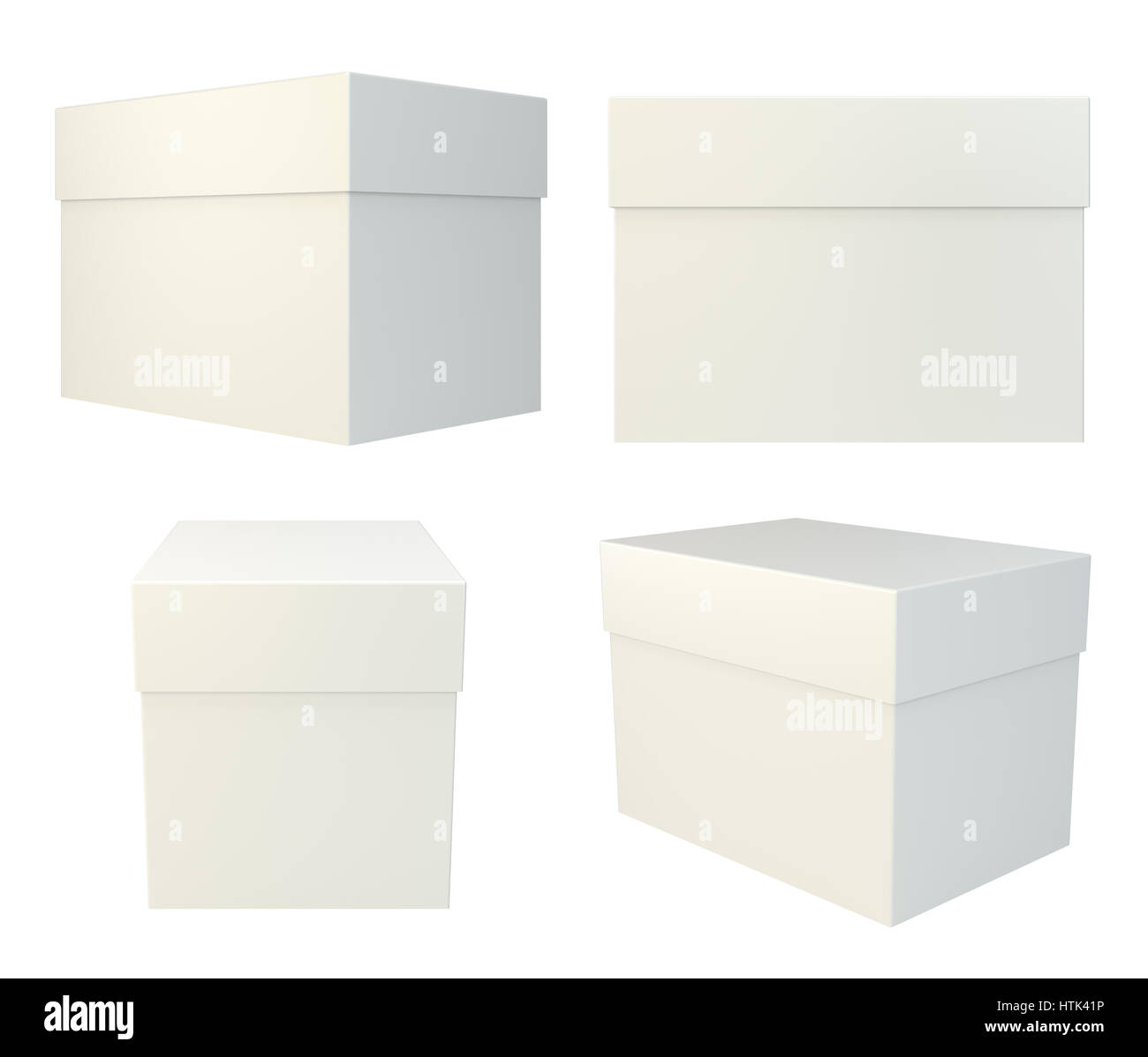 Set package box on white background. 3d rendering Stock Photo - Alamy