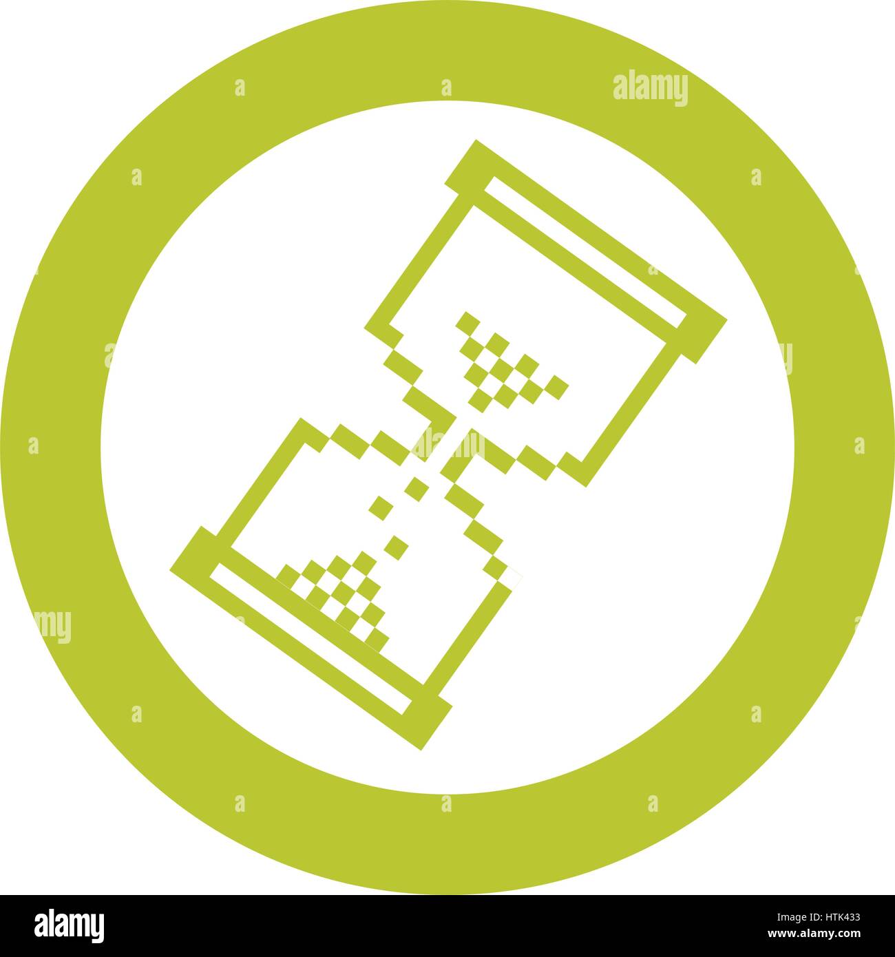 green blue symbol pixel hourglass cursor icon Stock Vector Image & Art ...
