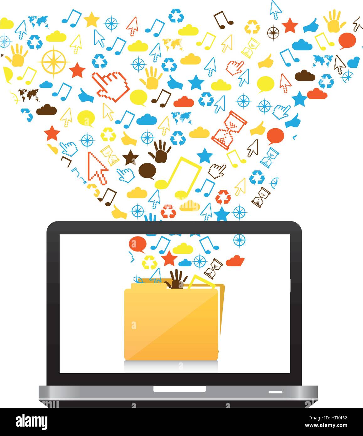 color computer with technological icon Stock Vector Image & Art - Alamy