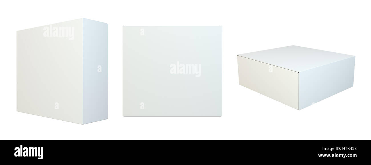 Package set box on white background. 3d rendering Stock Photo - Alamy