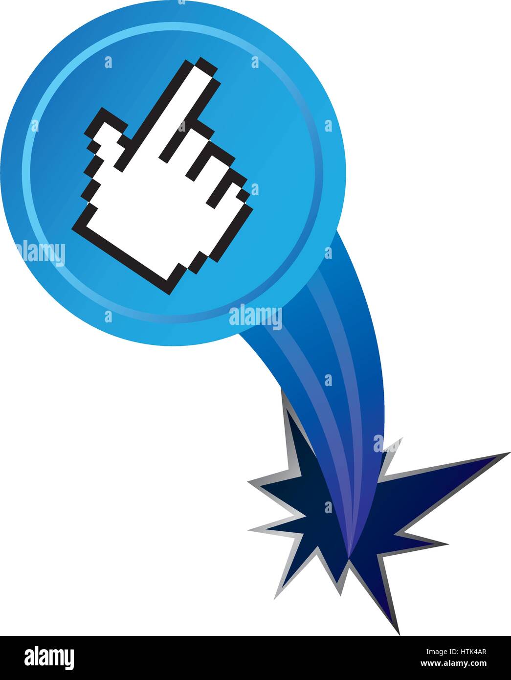 blue hand cursor with hole icon Stock Vector Image & Art - Alamy