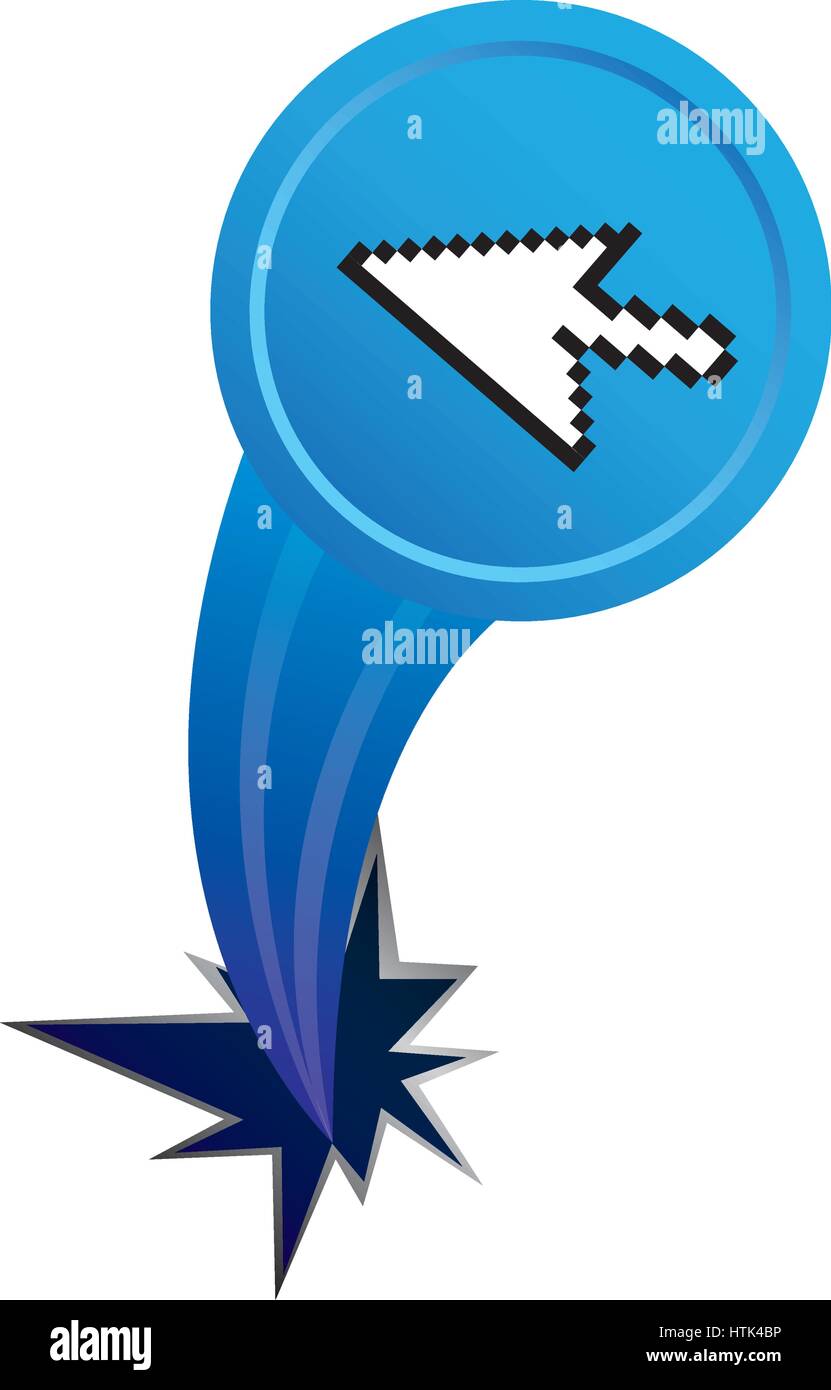 blue arrow cursor with hole icon Stock Vector Image & Art - Alamy