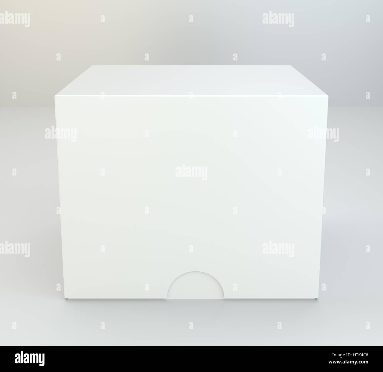 Blank box on gray background with reflection. 3d rendering Stock Photo ...