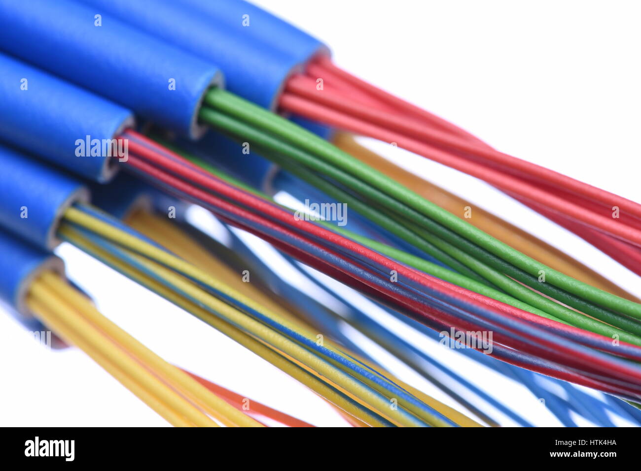 Closeup of Electric Cable Isolated on White Background Stock Photo - Alamy