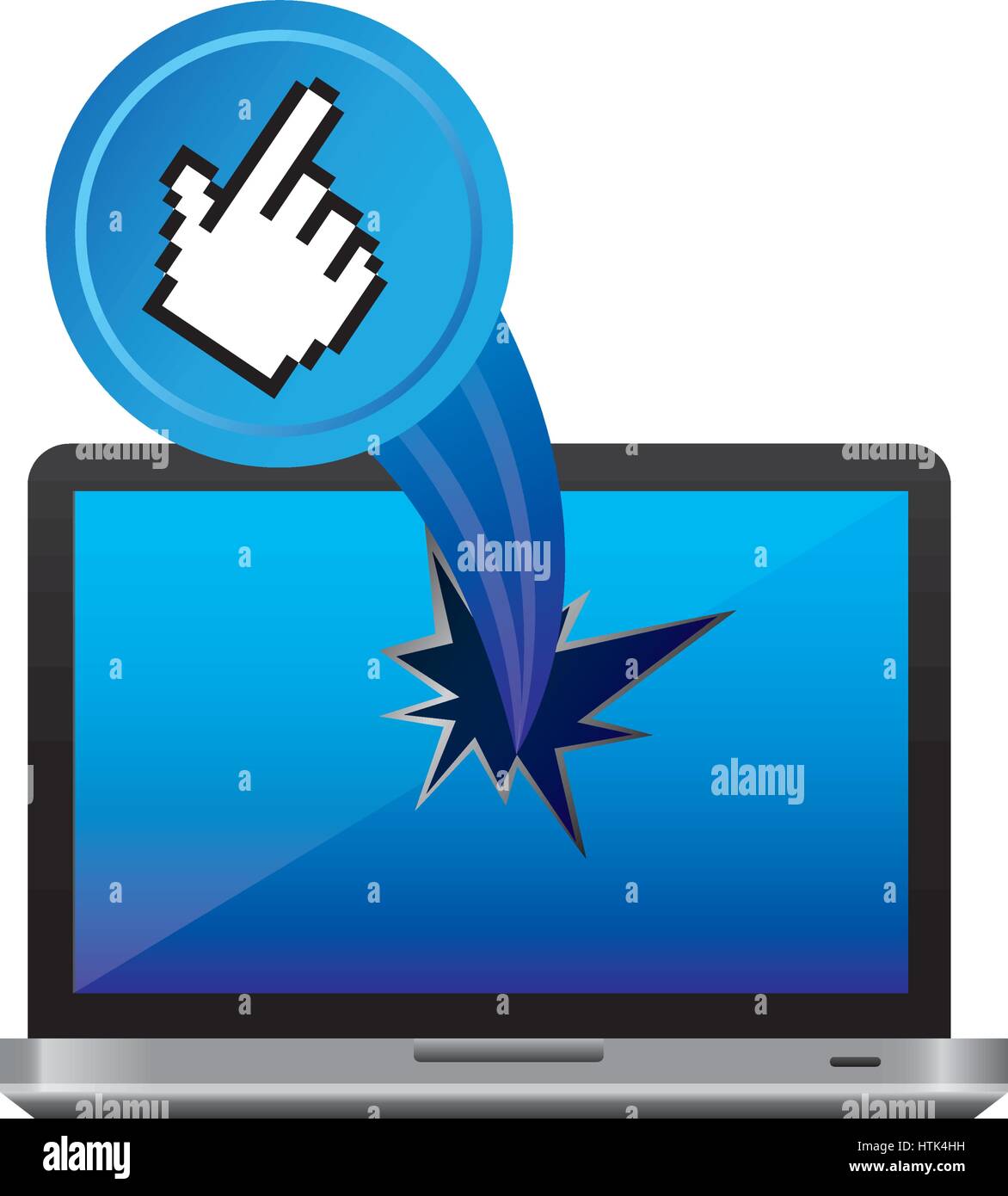blue computer hand cursor with hole icon Stock Vector Image & Art - Alamy