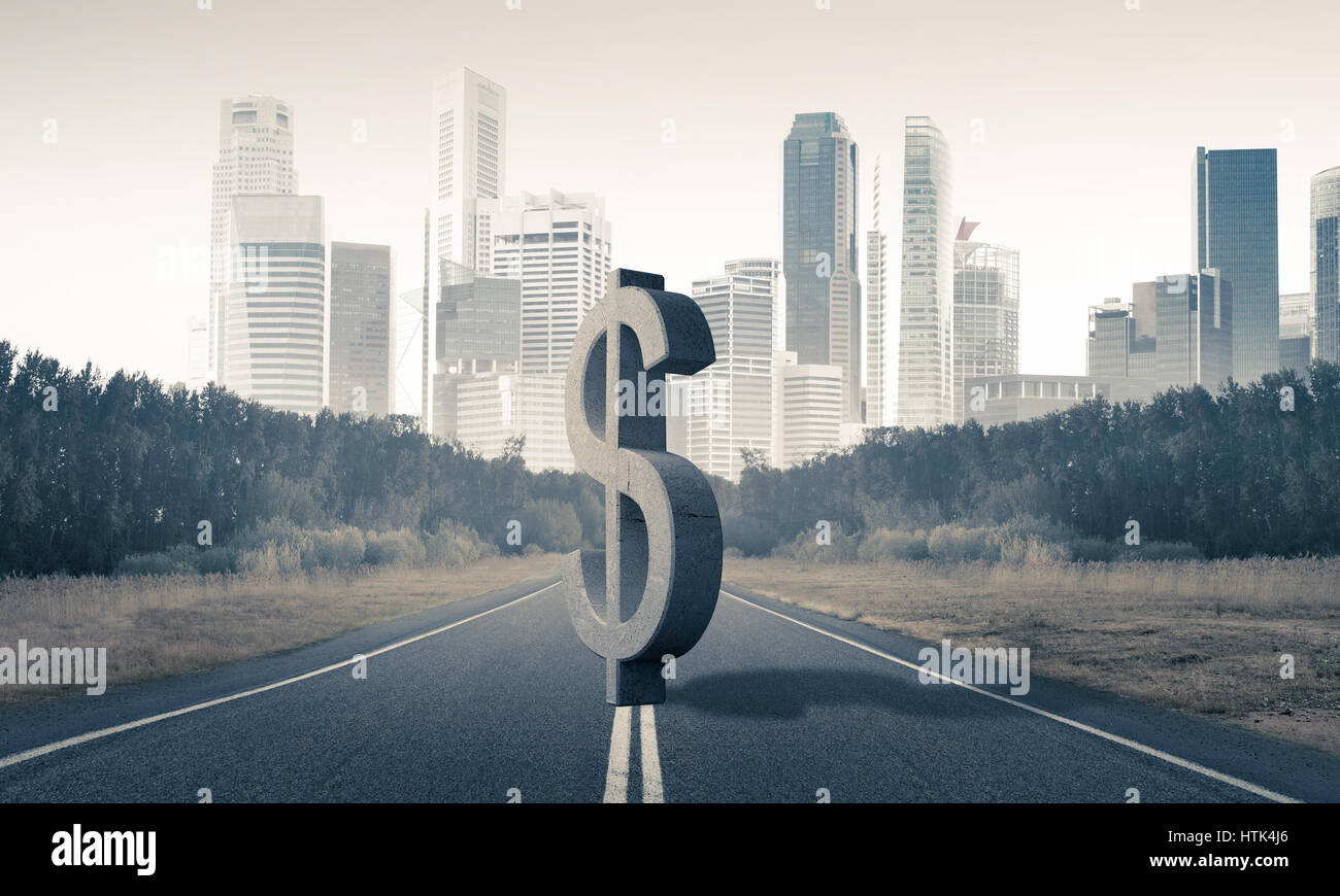 Money making and wealth concept presented by stone dollar symbol Stock ...