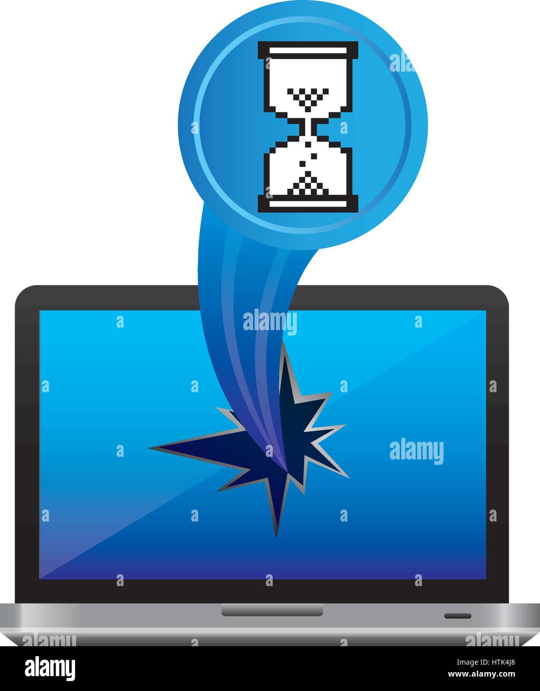 blue computer hourglass cursor with hole icon Stock Vector Image & Art ...