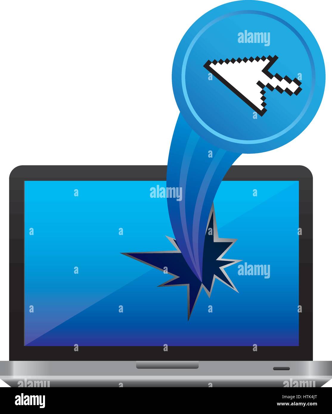 blue computer arrow cursor with hole icon Stock Vector Image & Art - Alamy