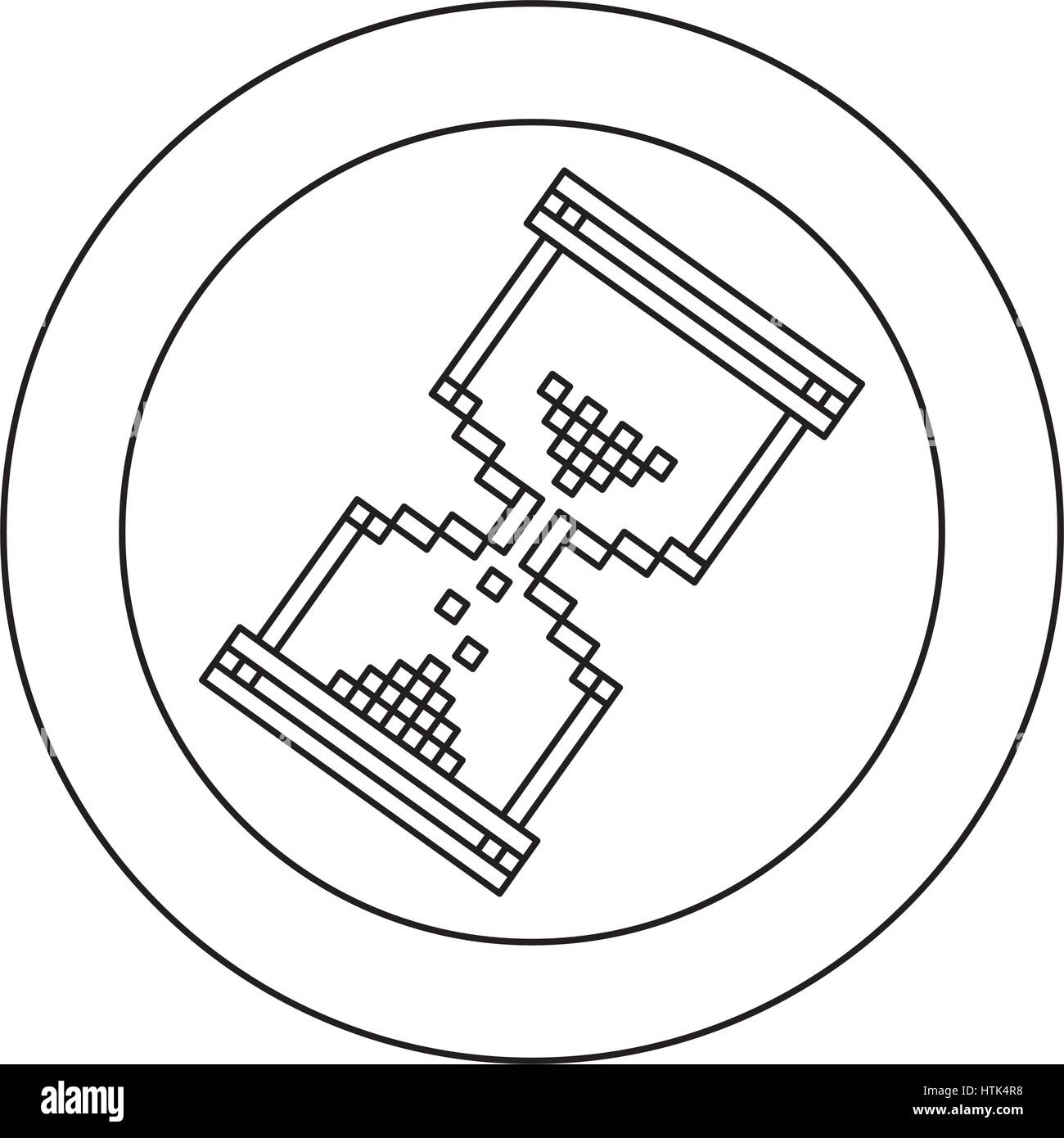 figure blue symbol pixel hourglass cursor icon Stock Vector Image & Art ...