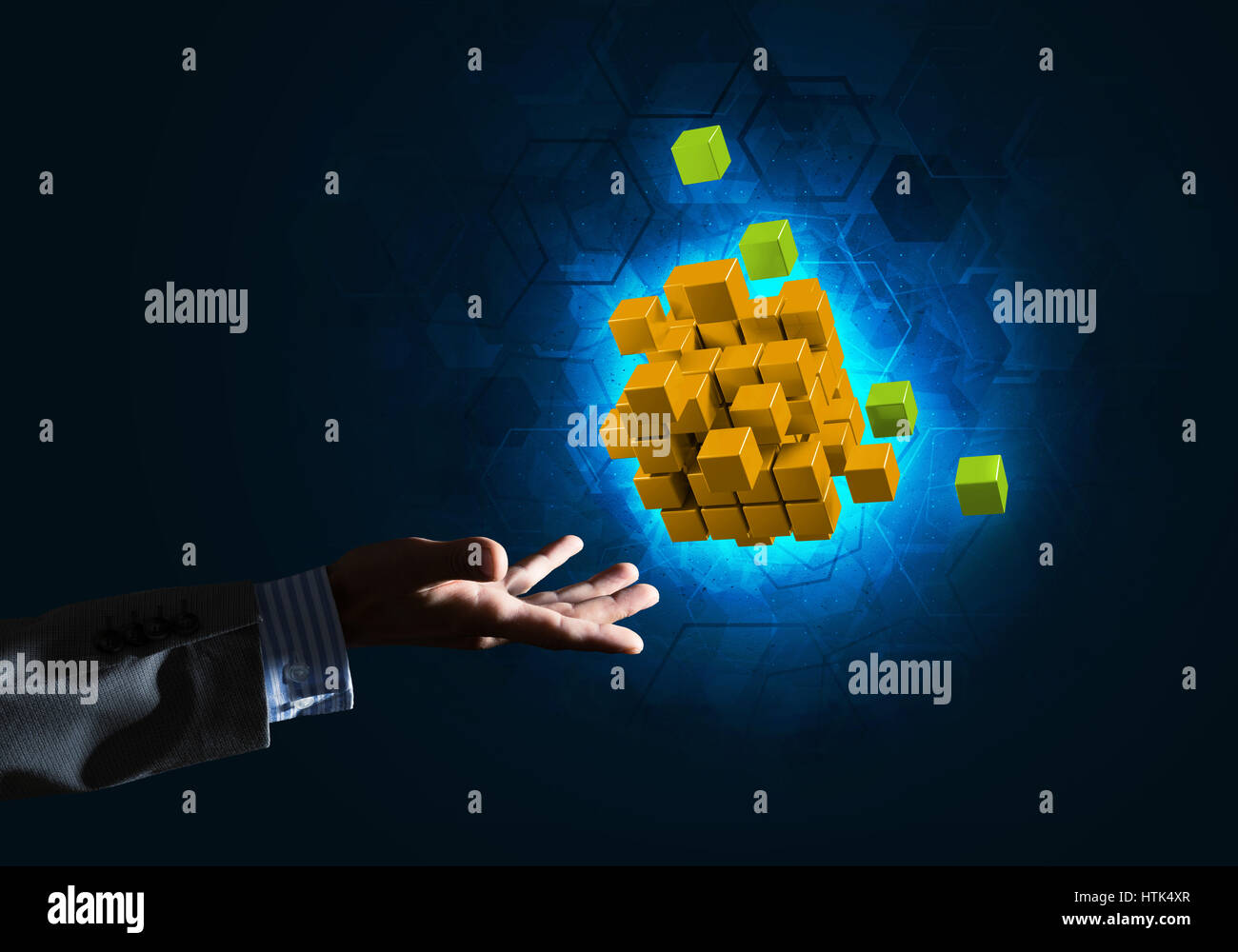 Idea of new technologies and integration presented by cube figure Stock ...