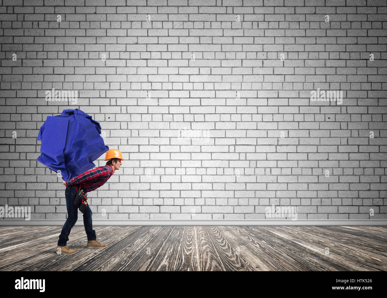 Engineer man carry load Stock Photo - Alamy