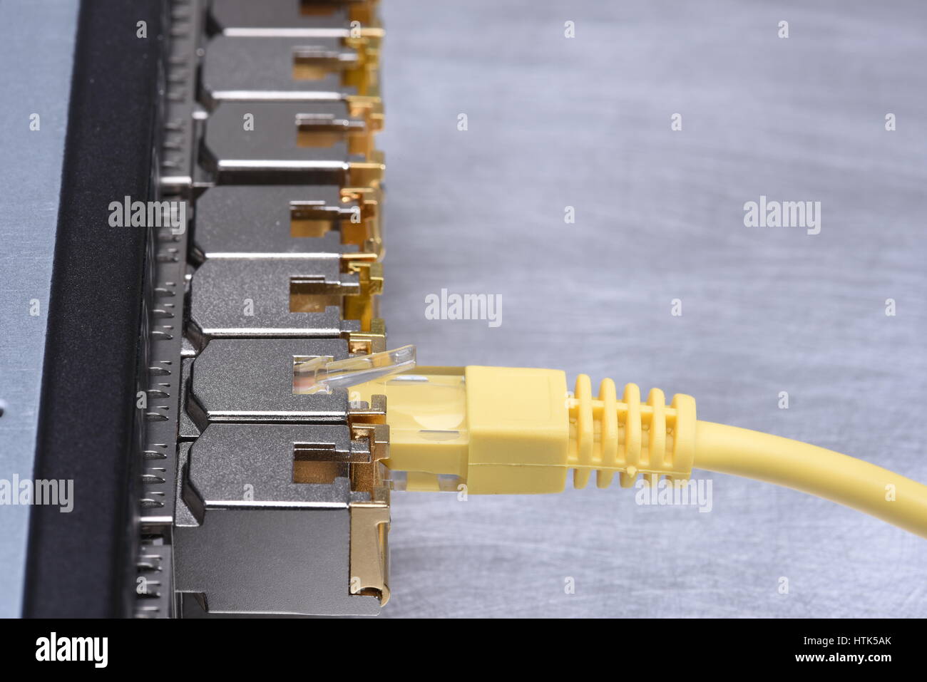 Network Switch with Gbic and Ethernet Cable Close-up Stock Photo - Alamy