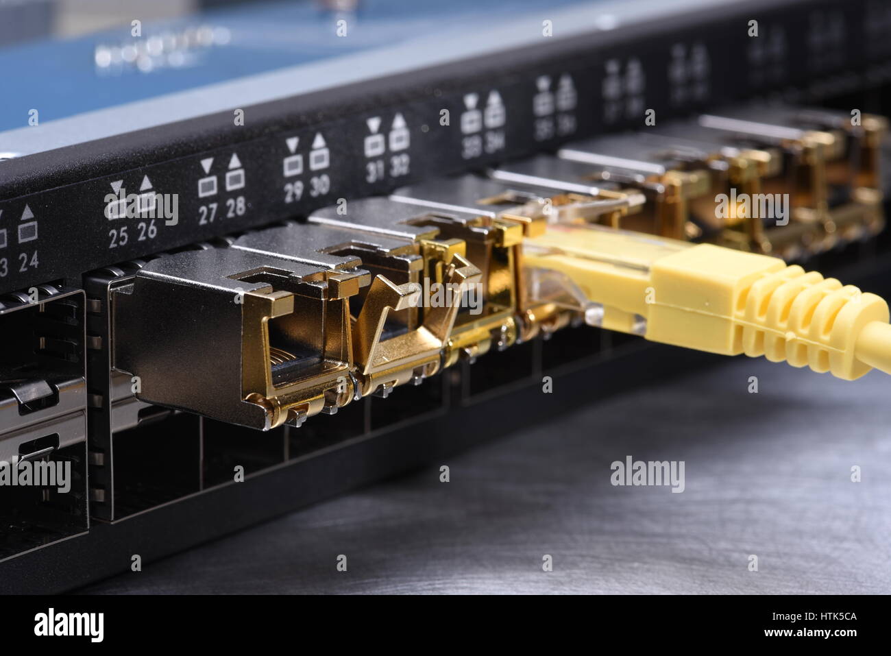 Network Switch with Gbic and Ethernet Cable Close-up Stock Photo - Alamy