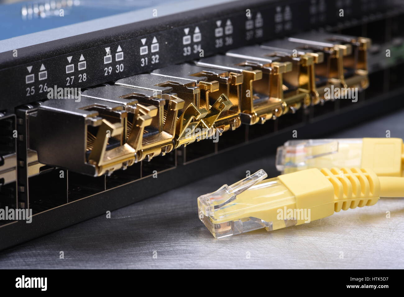 Network Switch with Gbic and Ethernet Cable Close-up Stock Photo - Alamy