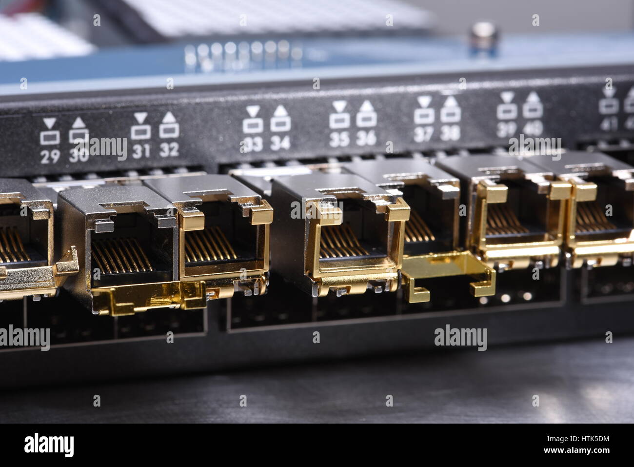 Technology IT, Switch with Ethernet Port Close up Stock Photo - Alamy