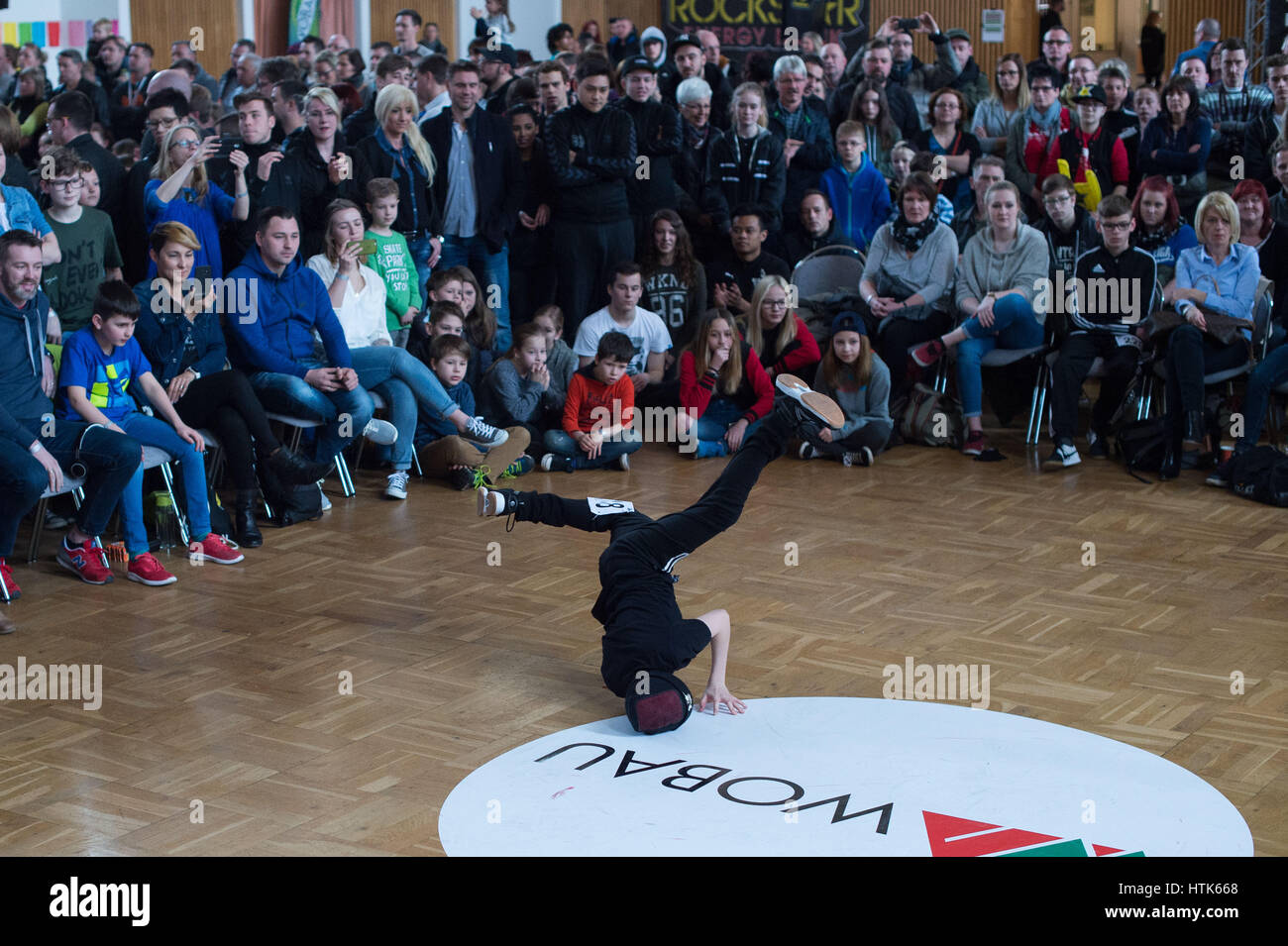 Magdeburg, Germany. 12th Mar, 2017. A participant in action during the ...