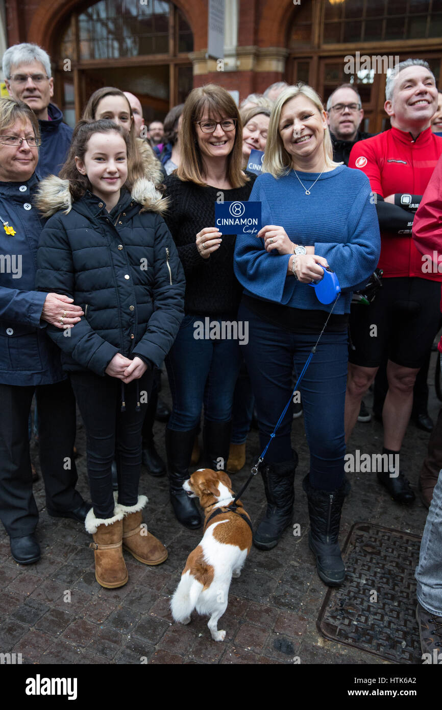 Windsor, UK. 12th Mar, 2017. Local residents and cyclists show their ...