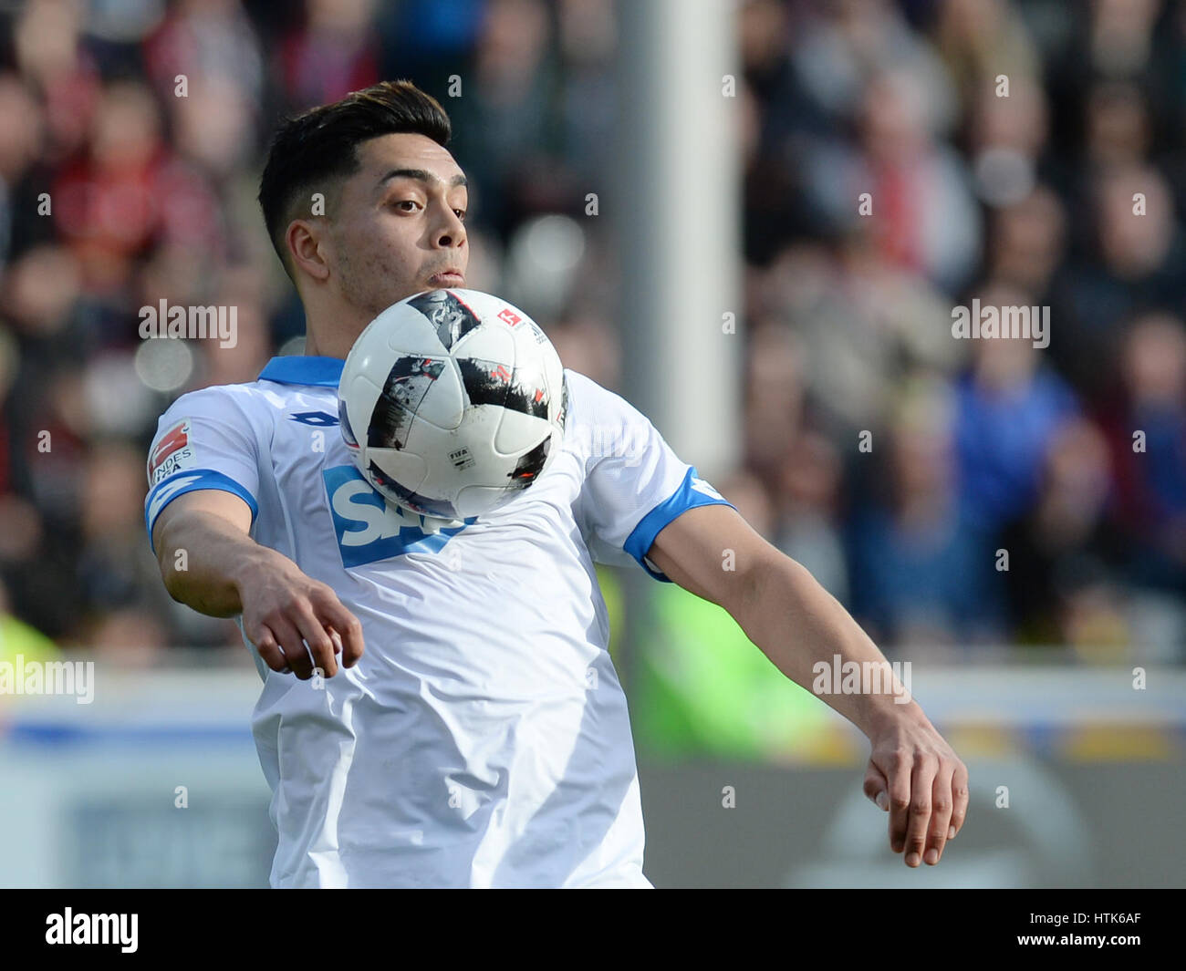 Freiburg, Germany. 11th Mar, 2017. Hoffenheim's Nadiem Amiri in action ...