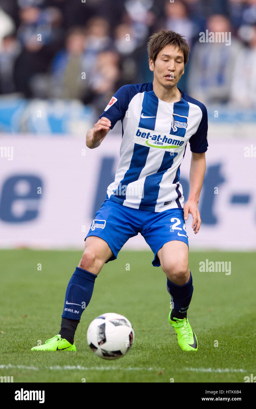 Berlin, Germany. 11th Mar, 2017. Hertha's Genki Haraguchi, photographed ...
