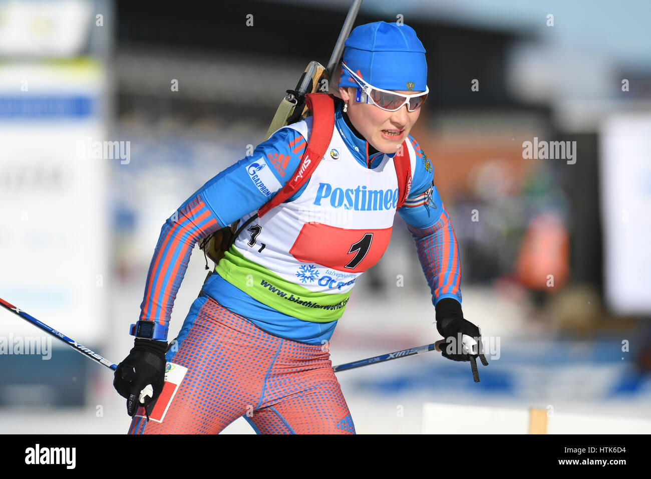 Otepaa, Estonia. 12th Mar, 2017. Anna Nikulina of Russia competes ...
