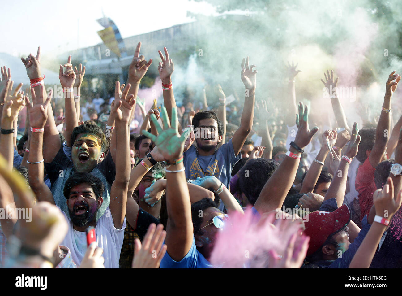 Pasay City, Philippines. 12th Mar, 2017. People celebrate the Holi ...