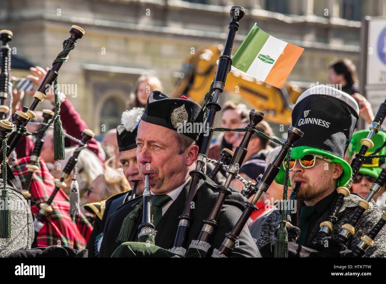 Munich, Germany. 12th Mar, 2017. The St. Patrick's Day Parade in Munich ...