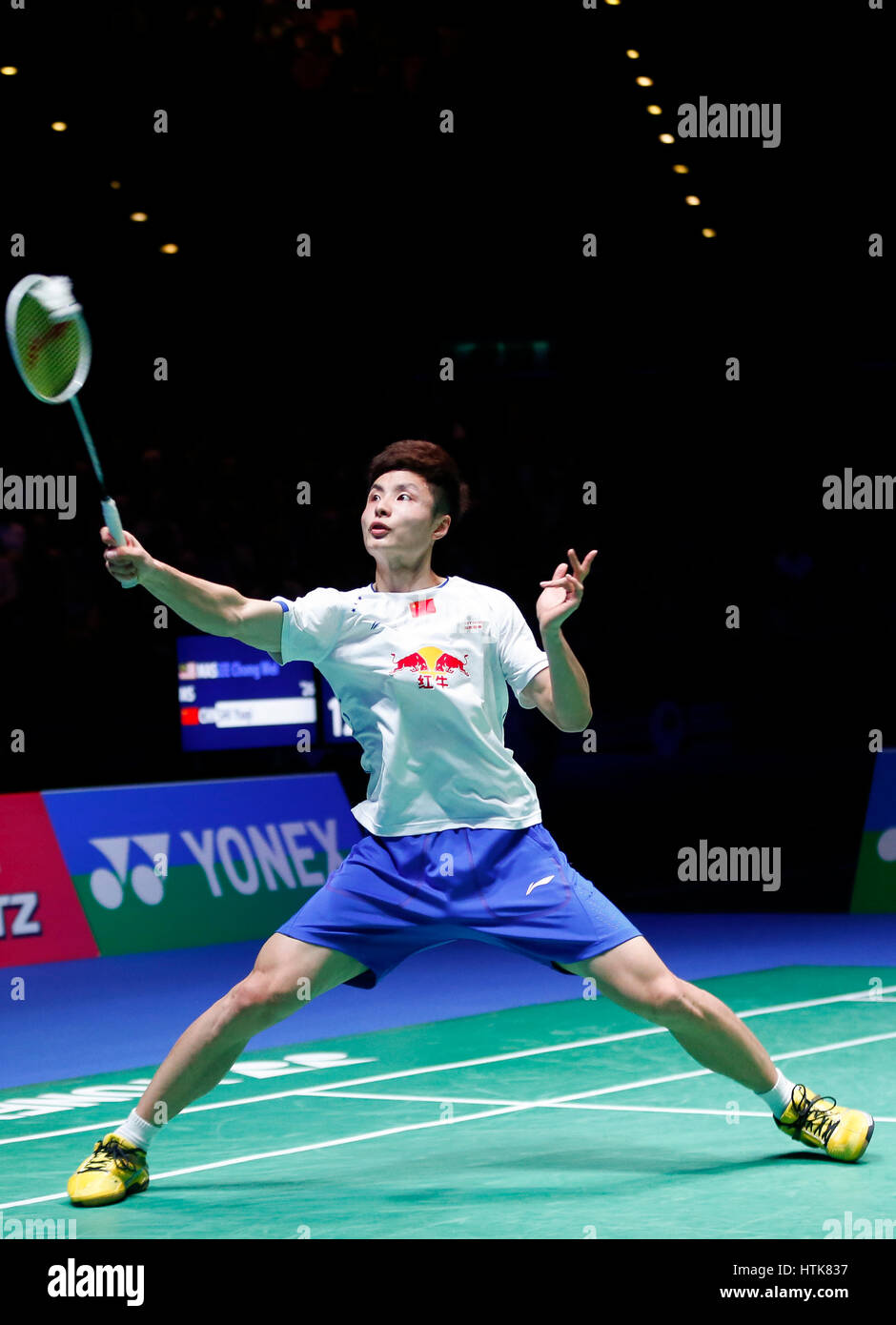 Birmingham. 12th Mar, 2017. Shi Yuqi of China competes during the men's ...
