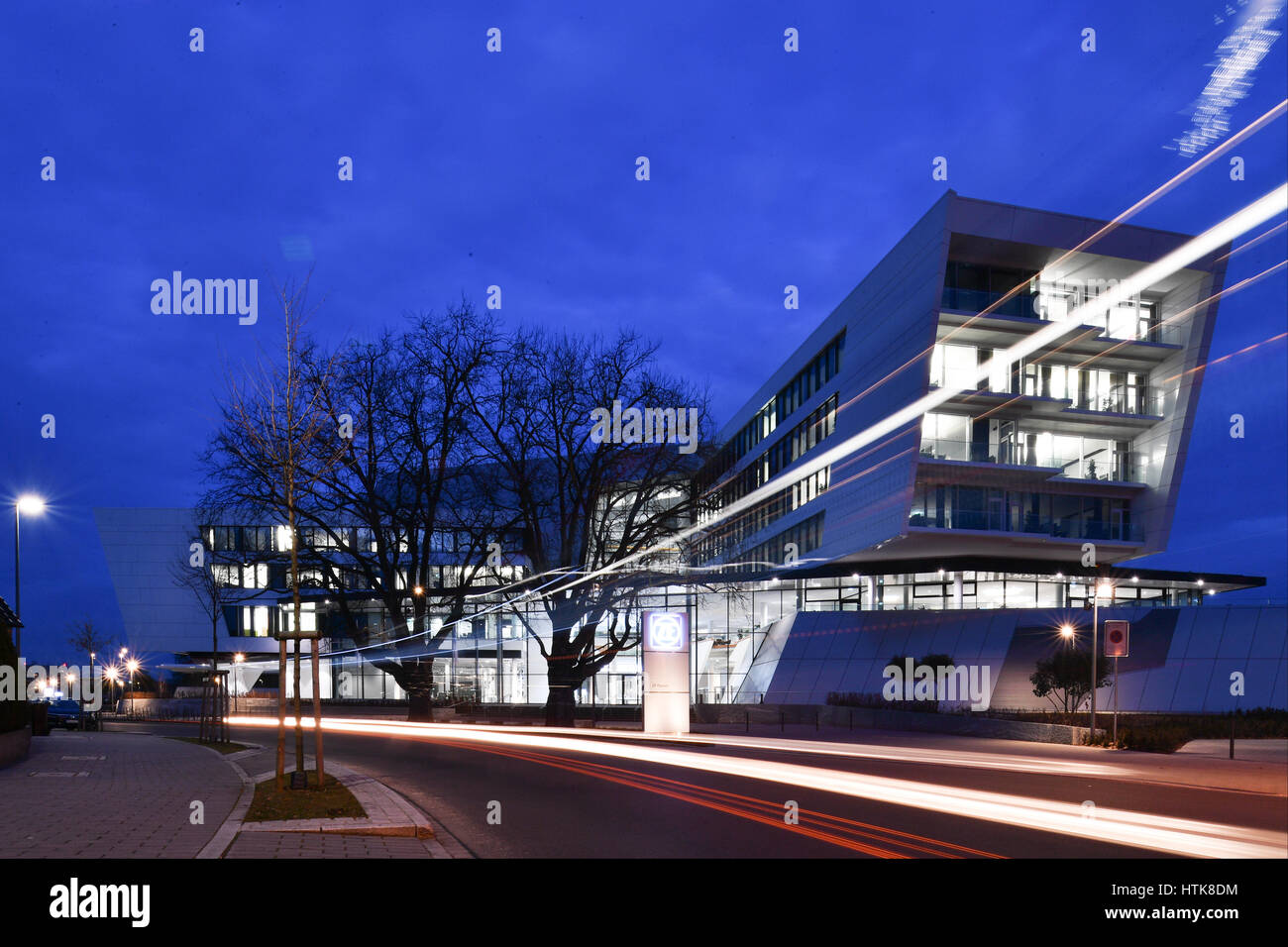 The logo of the German car parts manufacturer ZF Group outside the ...