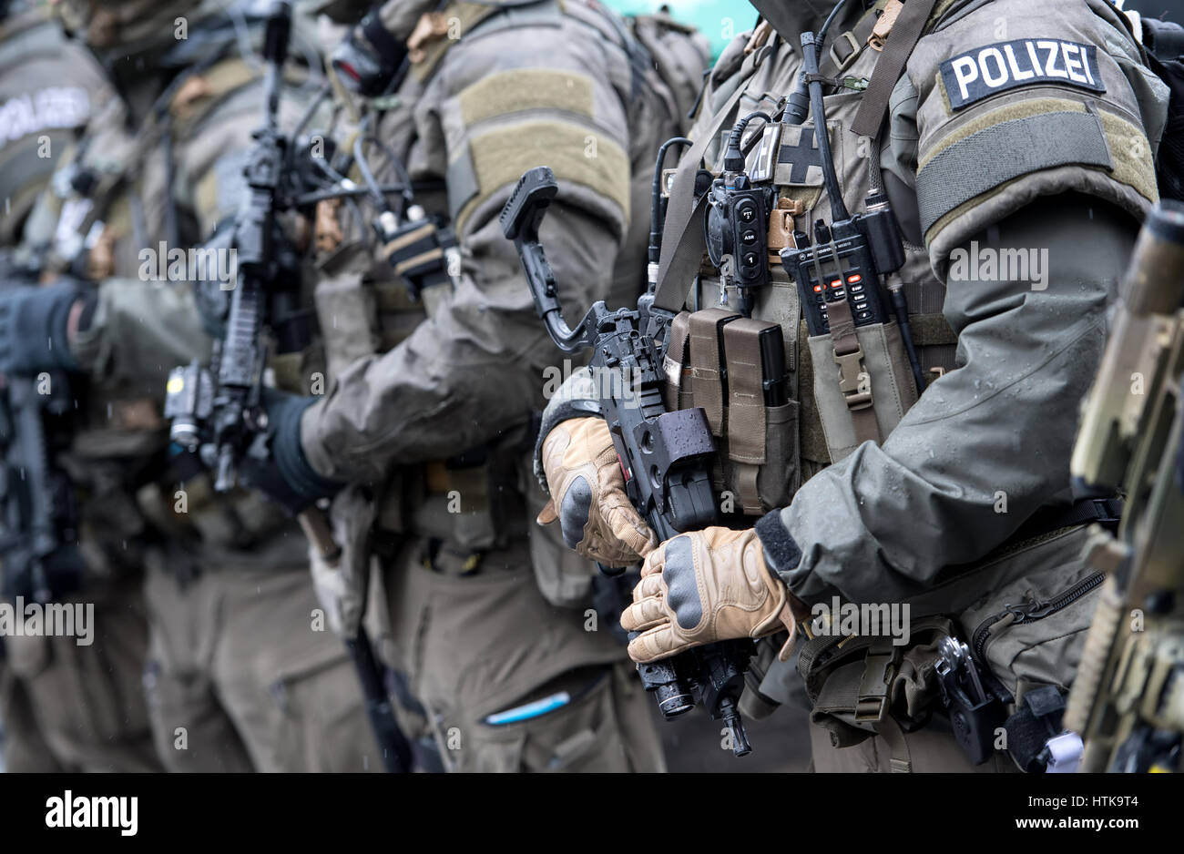 Murnau, Germany. 09th Mar, 2017. Members of the German police's Special ...
