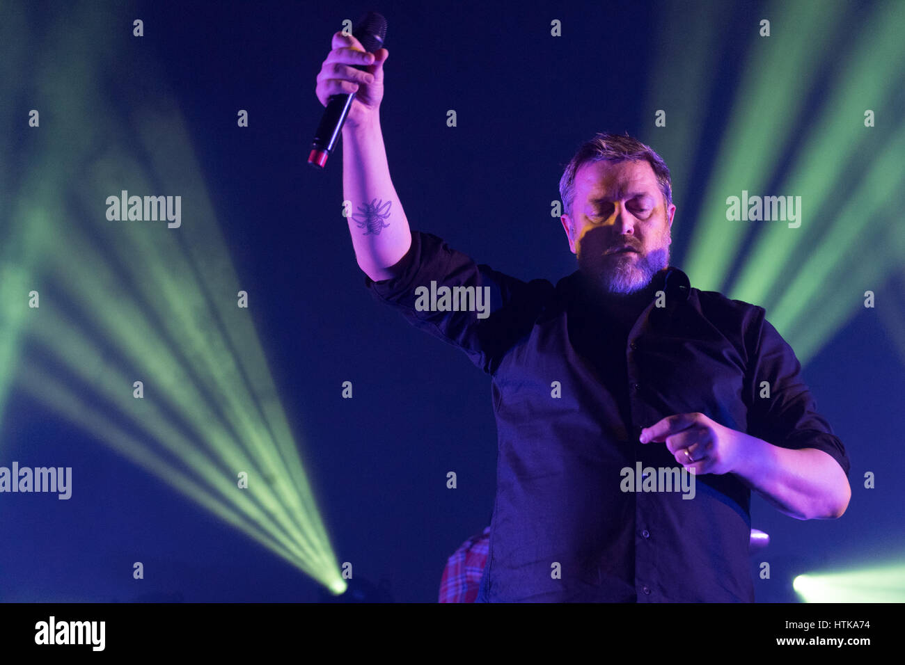 Edinburgh, UK. 12th Mar, 2017. Singer Guy Garvey of English band Elbow ...