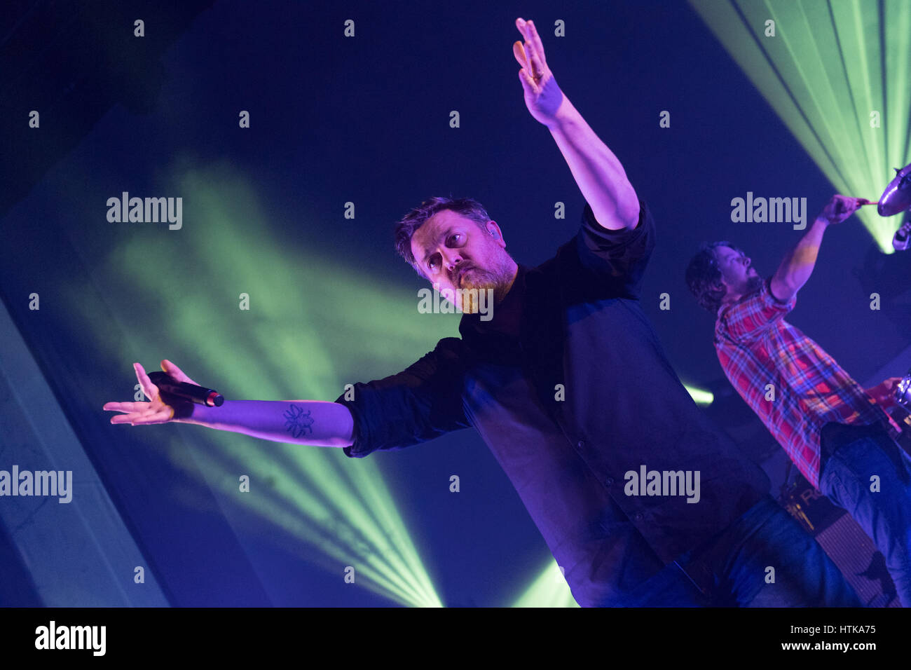 Edinburgh, UK. 12th Mar, 2017. Singer Guy Garvey of English band Elbow ...