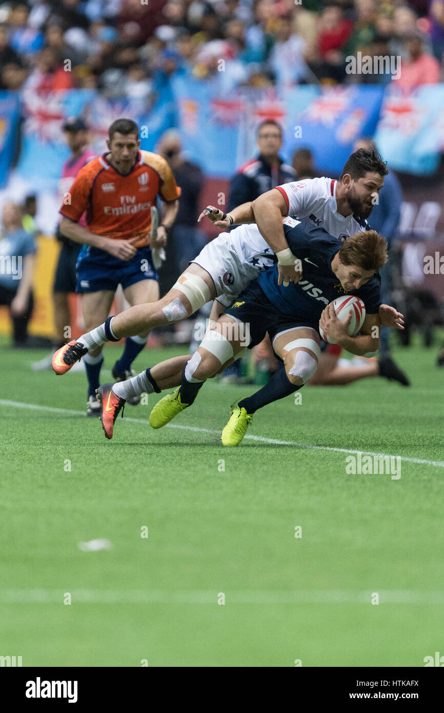 Vancouver, Canada. 12th Mar, 2017. Danny Barrett (3) of USA, puts a ...