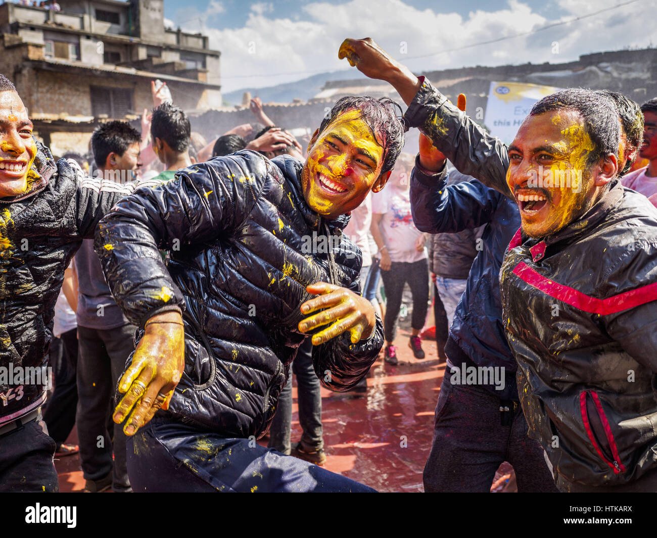 Bhaktapur, Central Development Region, Nepal. 12th Mar, 2017. People ...
