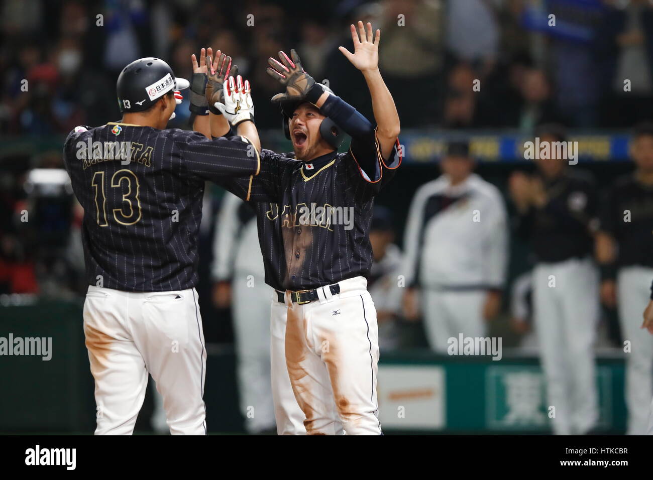 Tokyo, Japan. 12th Mar, 2017. Sho Nakata, Ryosuke Kikuchi (JPN) WBC : 2017 World Baseball ...