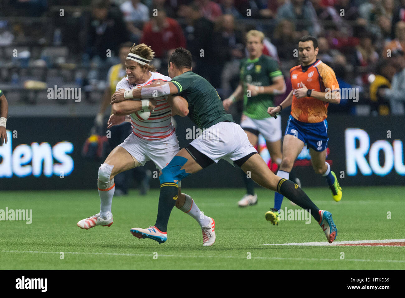 Vancouver, Canada. 12th Mar, 2017. Chris Dry (1) of South Africa ...