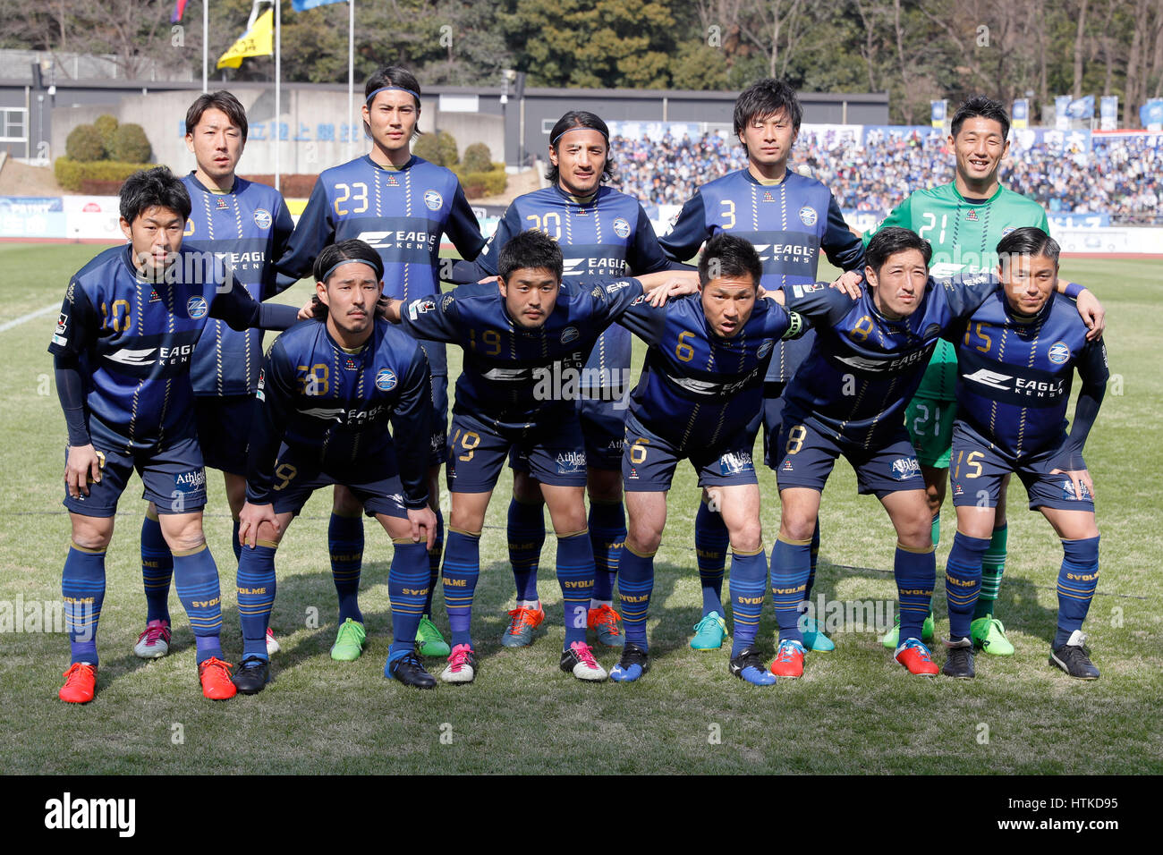 Tokyo, Japan. 12th Mar, 2017. FC Machida Zelvia team group line-up ...