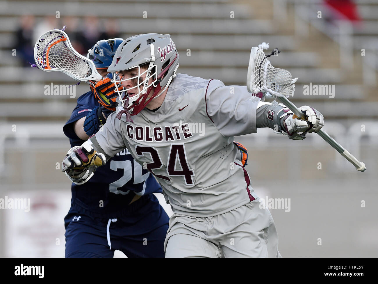 Hamilton, New York, USA. 8th Mar, 2017. Colgate Raiders midfielder ...