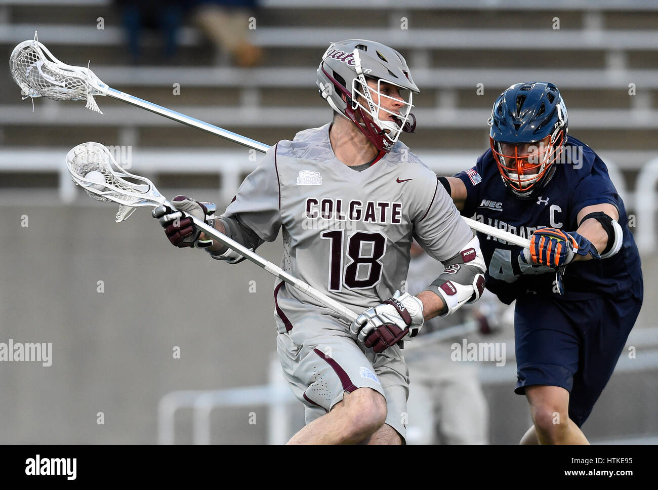 Hamilton, New York, USA. 8th Mar, 2017. Colgate Raiders attackman Sam ...