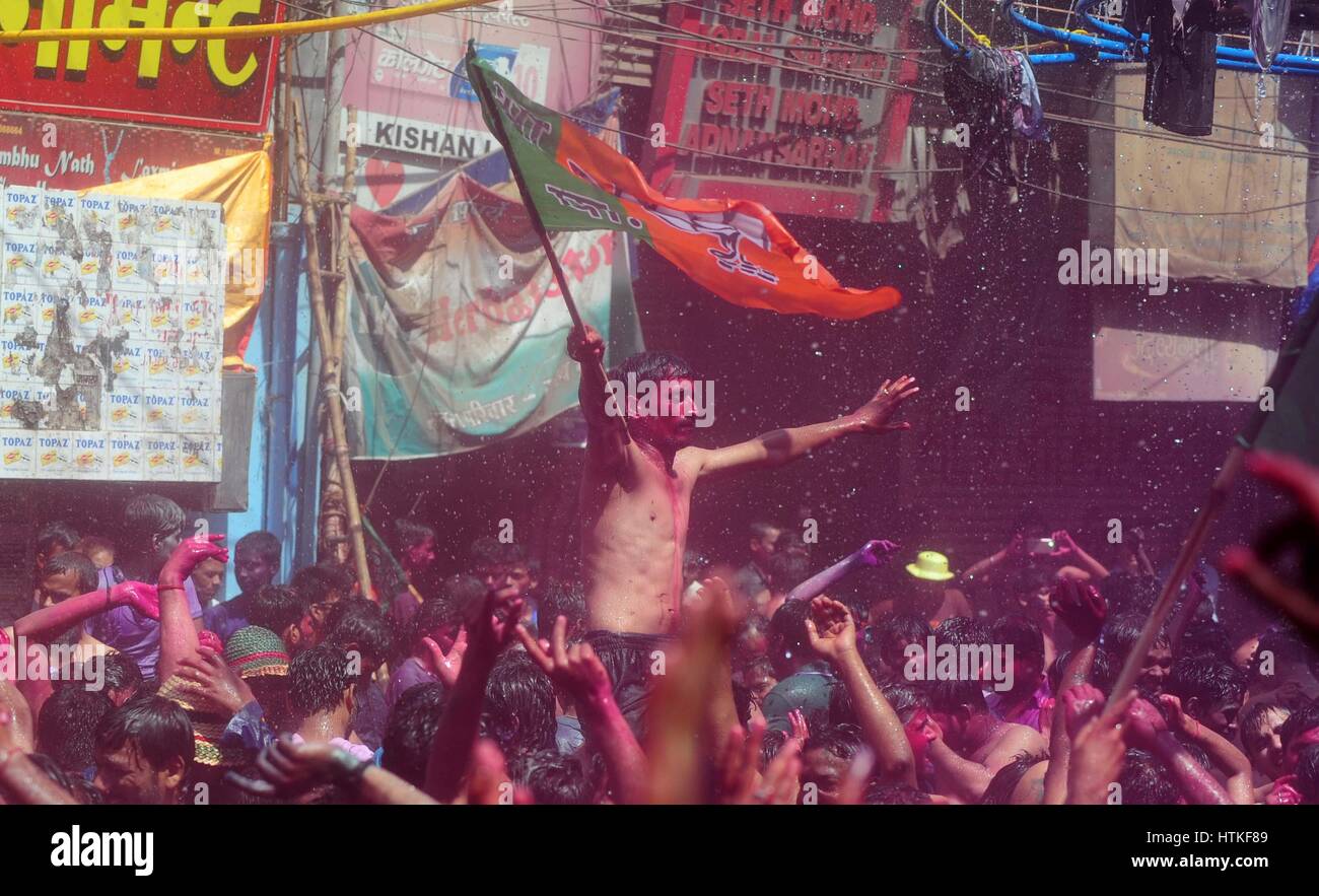 Indian festival holi flag hi-res stock photography and images - Alamy