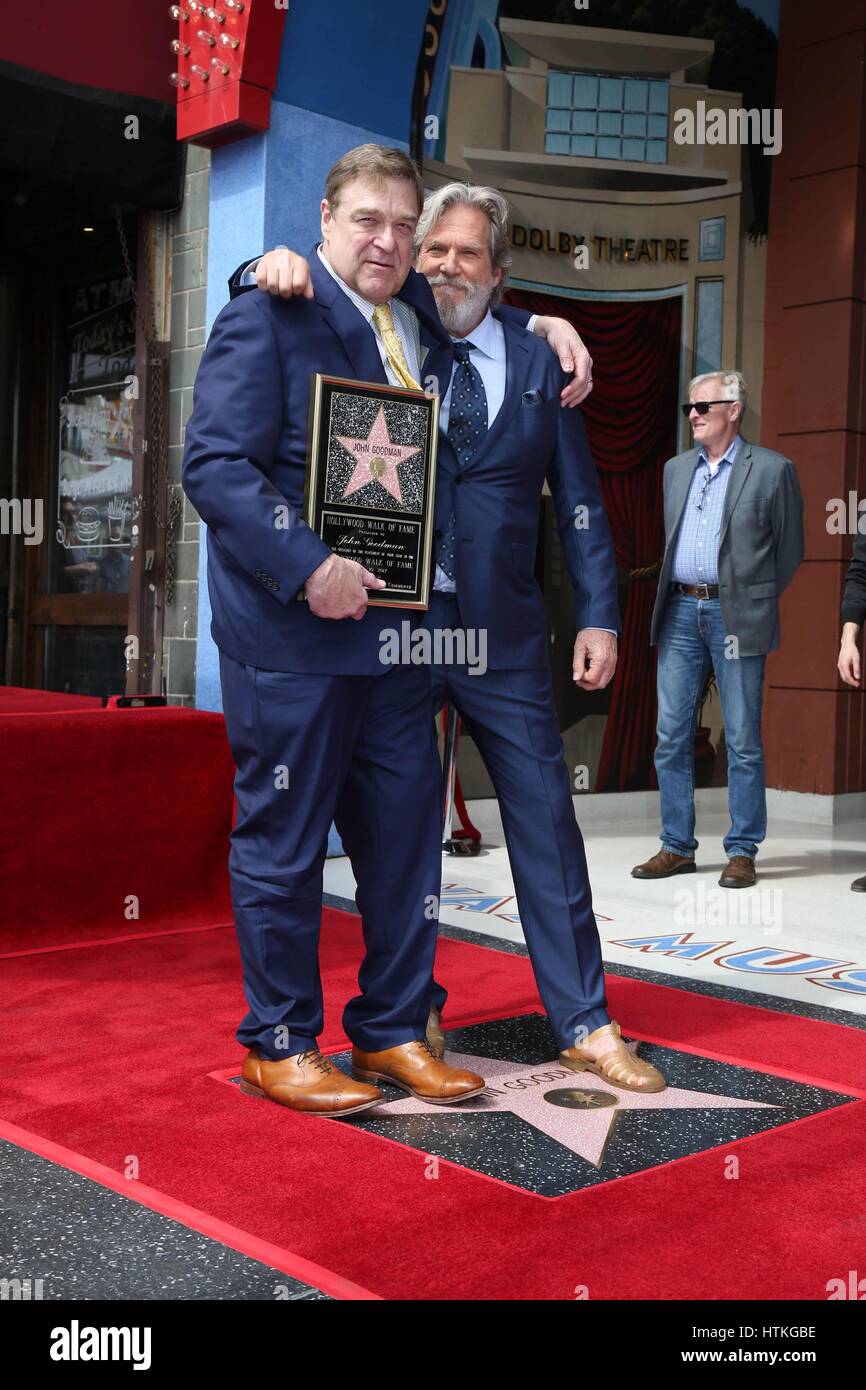 Los Angeles, CA, USA. 10th Mar, 2017. John Goodman, Jeff Bridges at the ...