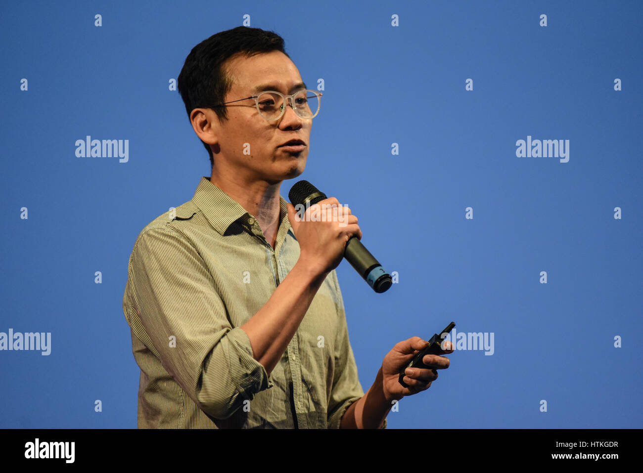 Ji Lee presents his father, Chan Jae Lee project, during first day of ...