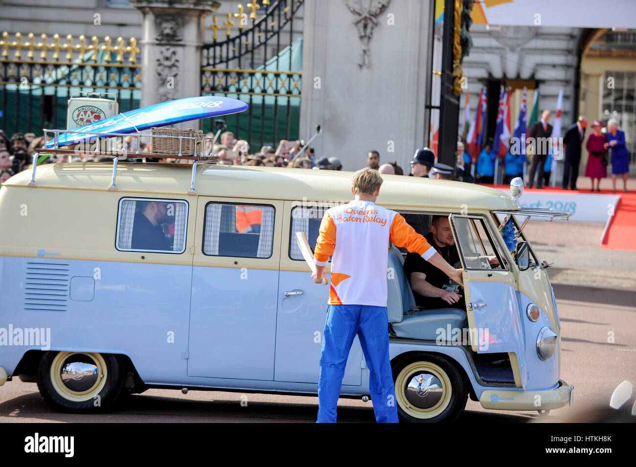 London, UK. 13th Mar, 2017. Australian singer Cody Simpson boards a VW ...
